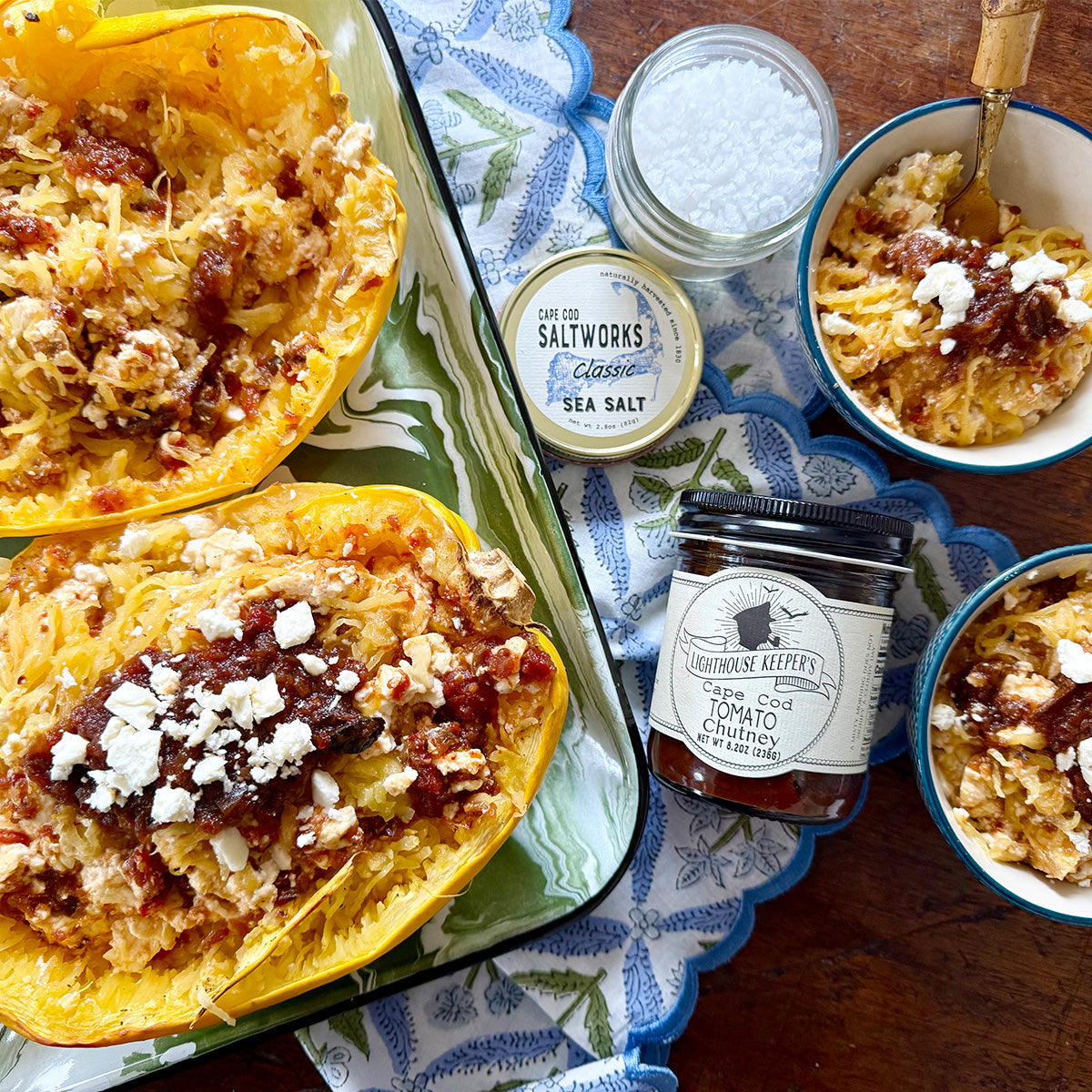 Roasted Spaghetti Squash with Feta & Tomato Chutney – Lighthouse Keeper ...
